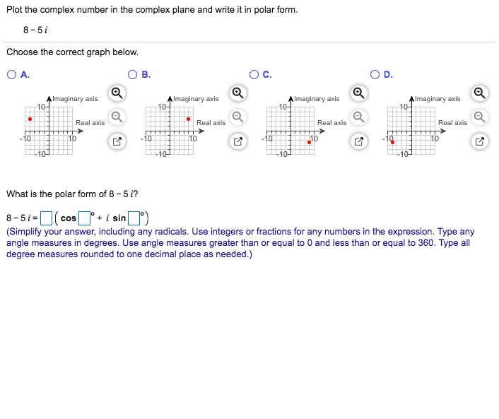 Solved Plot the complex number in the complex plane and | Chegg.com