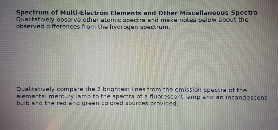 Atomic Emission Spectra Activity Spectrum of a Single | Chegg.com