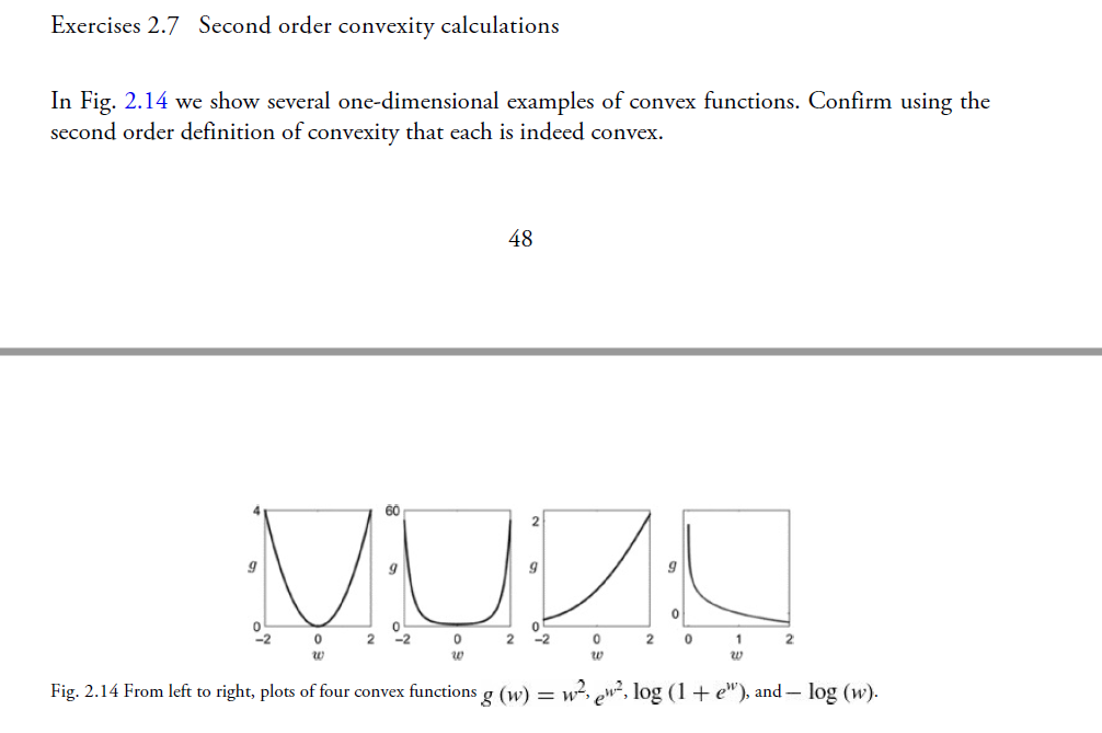Solved Exercises 2.7 Second order convexity calculations In | Chegg.com