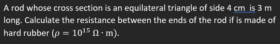Solved A rod whose cross section is an equilateral triangle | Chegg.com
