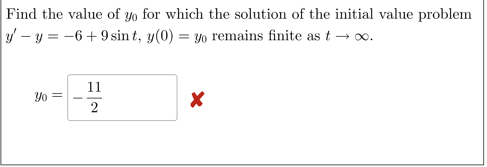 Solved Find the value of y0 for which the solution of the | Chegg.com