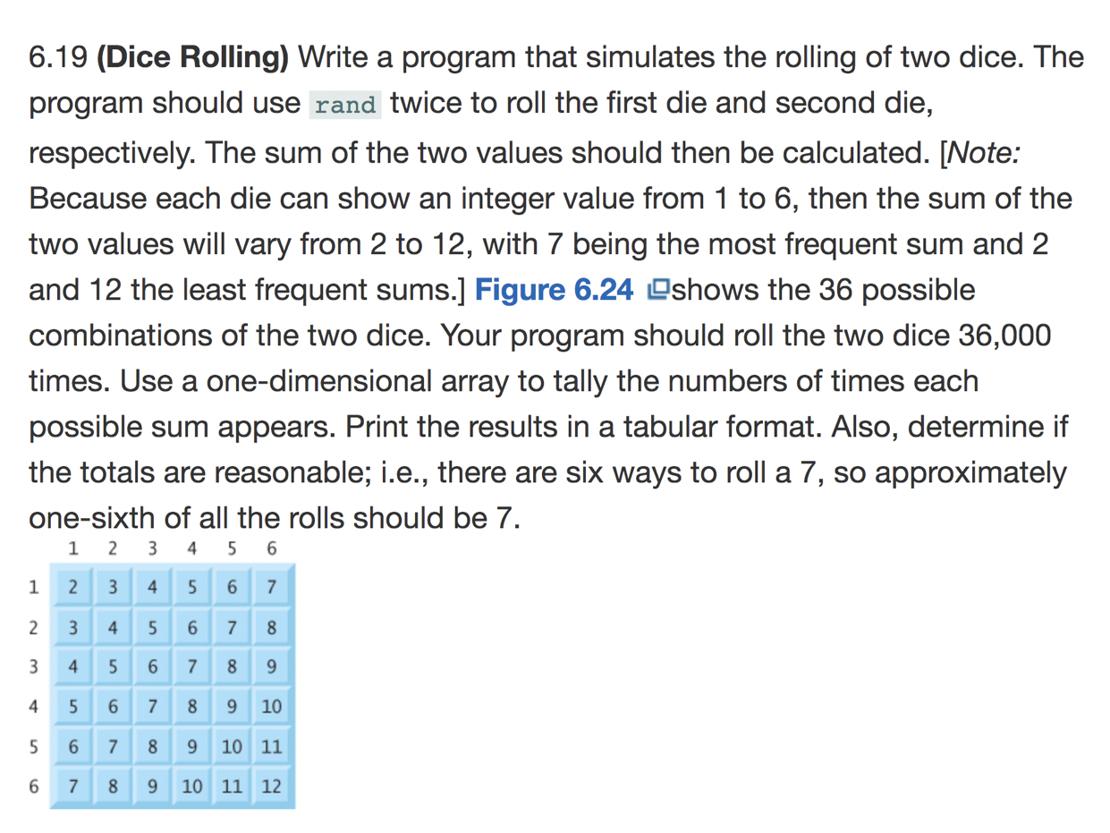 619 Dice Rolling Write A Program That Simulates 7081