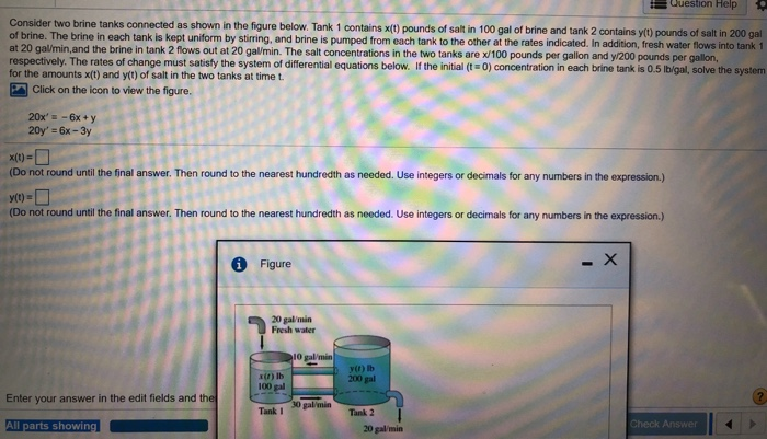 Solved duestin Help Consider two brine tanks connected as | Chegg.com