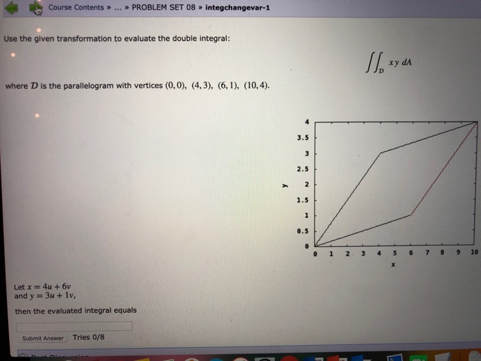 Solved Course Contents ..PROBLEM SET 08 integchangevar-1 Use | Chegg.com