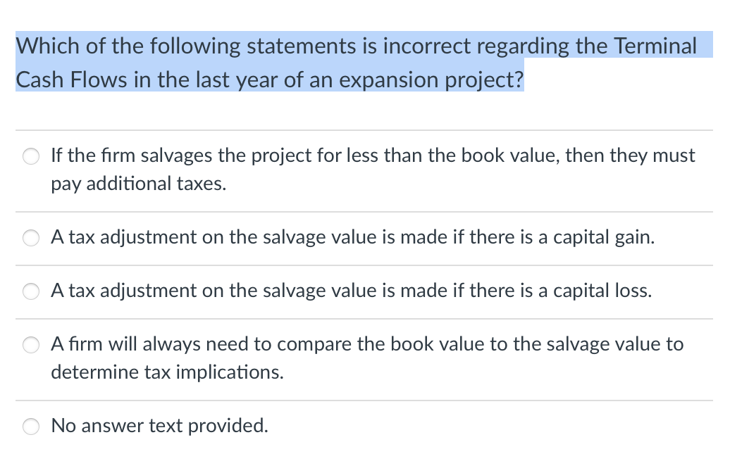 Solved Which of the following statements is incorrect | Chegg.com