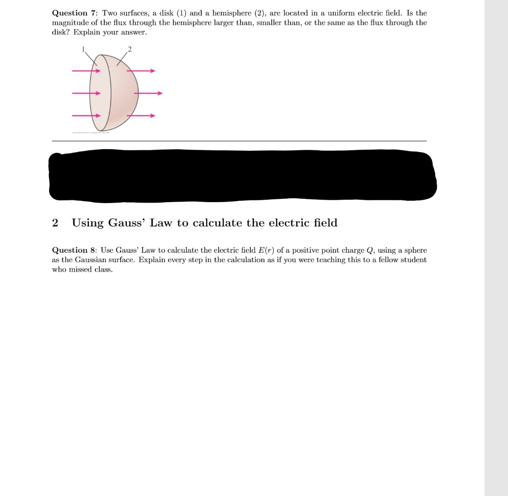 Solved Question 7: Two surfaces, a disk (1) and a hemisphere | Chegg.com