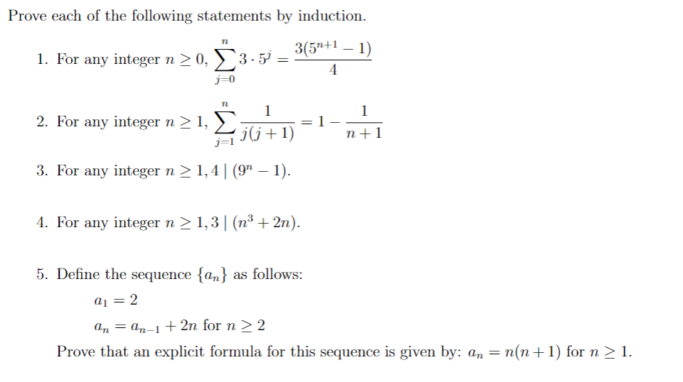Solved Prove each of the following statements by induction. | Chegg.com