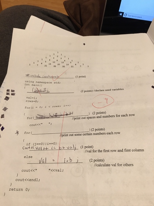 Solved The following program prints out the pattern below. | Chegg.com