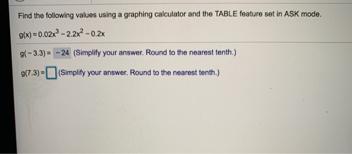 Solved Find the following values using a graphing calculator | Chegg.com