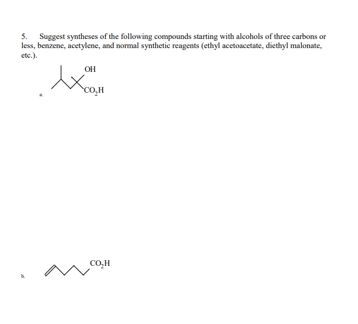 Solved 5. Suggest syntheses of the following compounds | Chegg.com