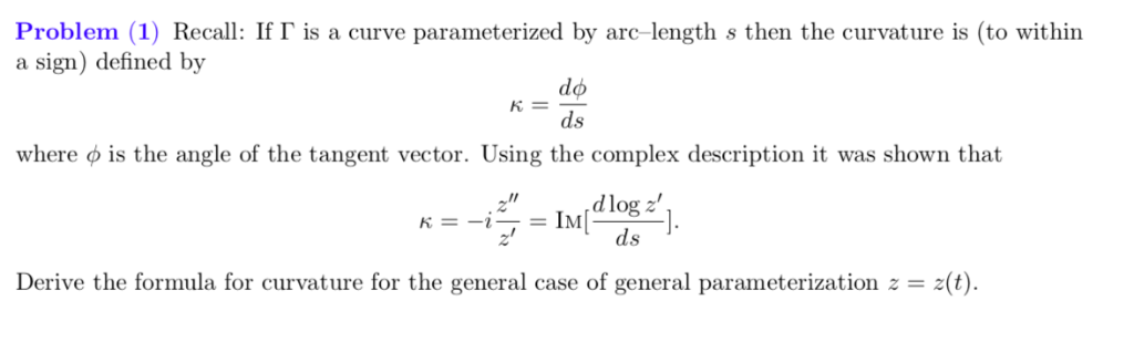 Problem (1) Recall: If Γ is a curve parameterized by | Chegg.com