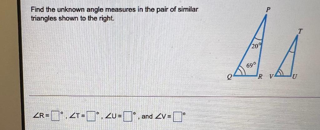 Solved P Find the unknown angle measures in the pair of | Chegg.com