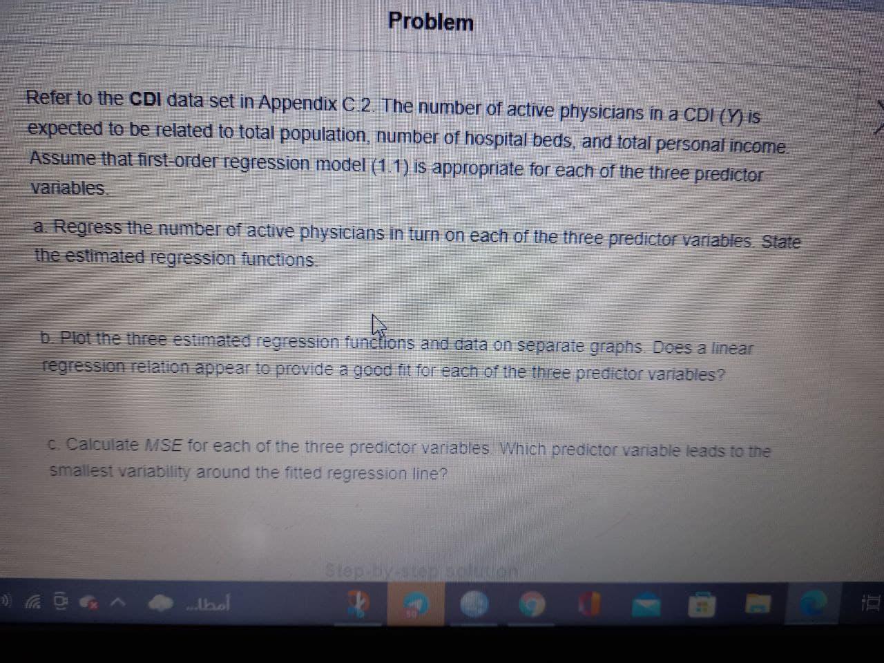 Problem Refer to the CDI data set in Appendix C.2. | Chegg.com