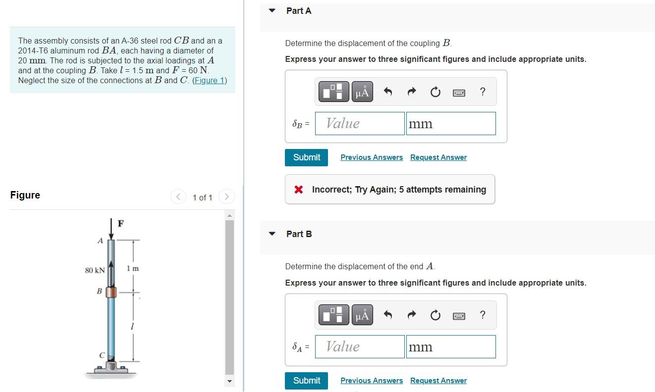 Solved The assembly consists of an A-36 steel rod CB and an | Chegg.com