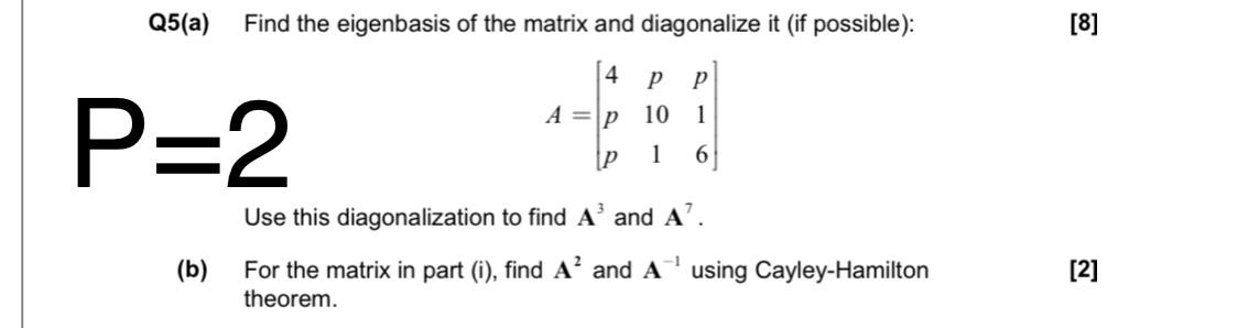 Solved Q5(a) Find the eigenbasis of the matrix and | Chegg.com