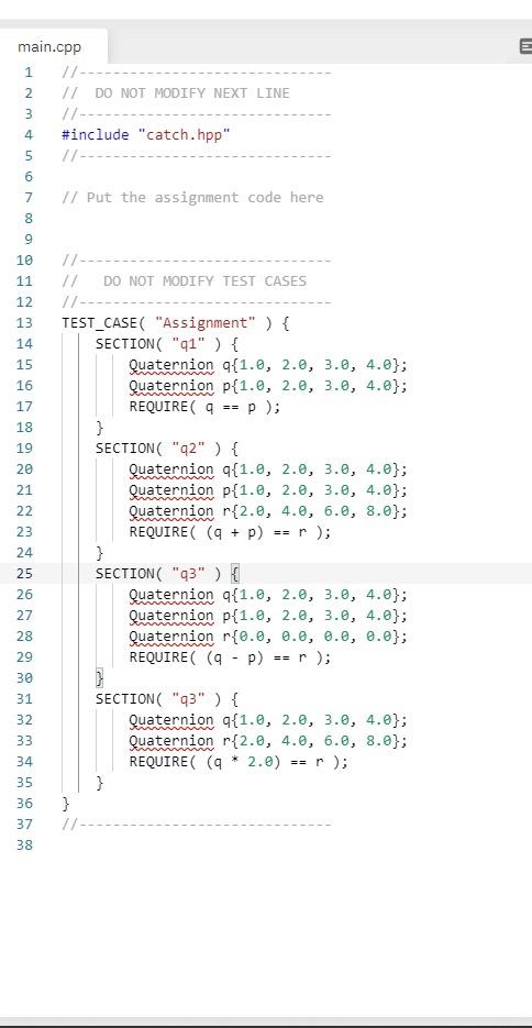 Solved Details . • Define a class Quaternion that will store | Chegg.com