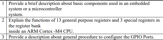 Solved Embedded systems question: | Chegg.com