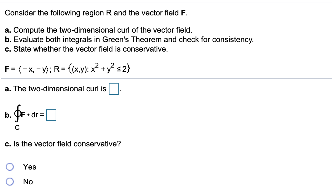 Solved Consider the following region R and the vector field | Chegg.com