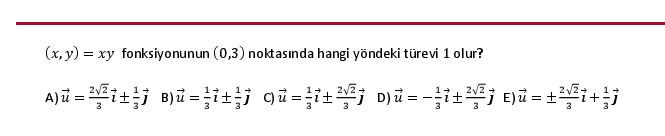 Solved (x,y)=xy fonksiyonunun (0,3) noktasında hangi yöndeki | Chegg.com
