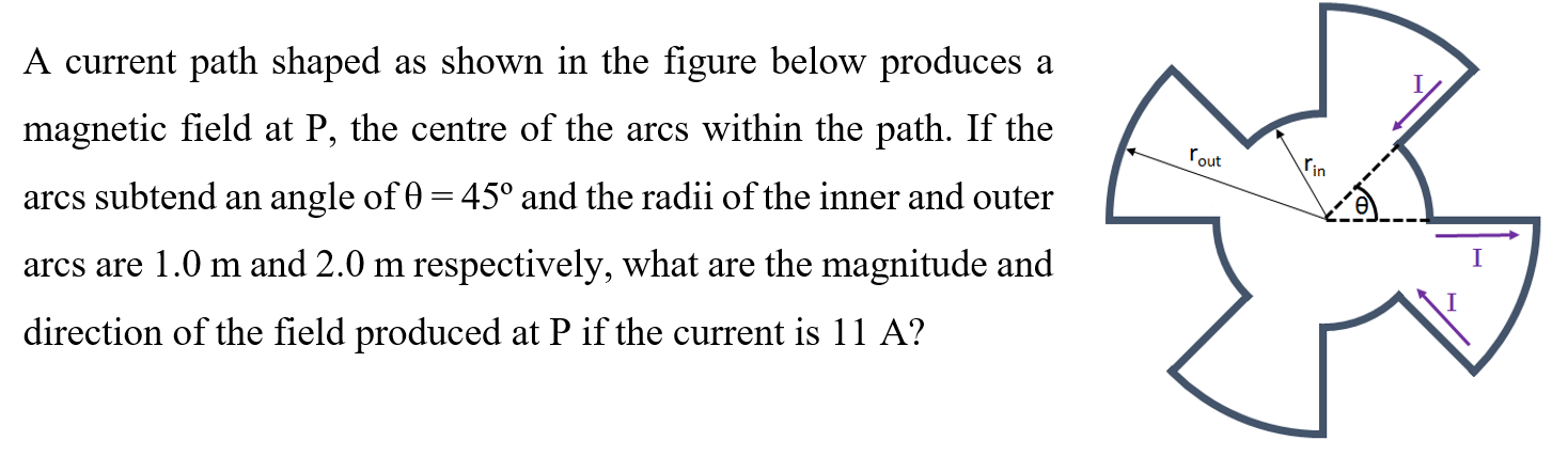 Solved rout A current path shaped as shown in the figure | Chegg.com