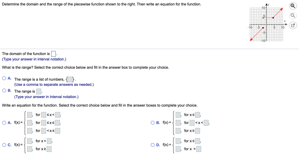 Solved Determine The Domain And The Range Of The Piecewise