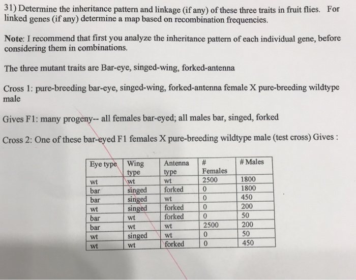 31) Determine the inheritance pattern and linkage (if | Chegg.com