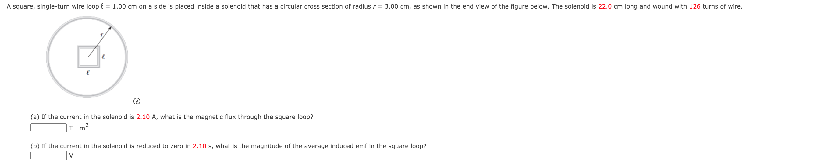 Solved A square, single-turn wire loop l = 1.00 cm on a side | Chegg.com