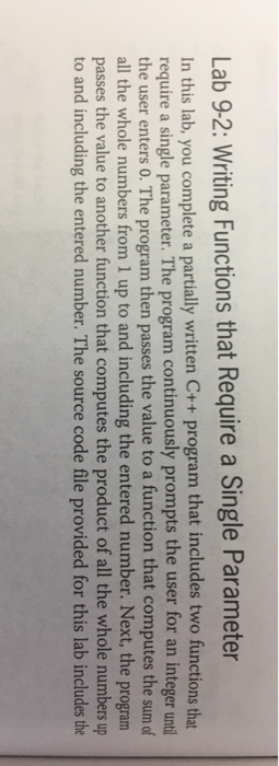 Solved Lab 92: writing Functions that Require a Single | Chegg.com