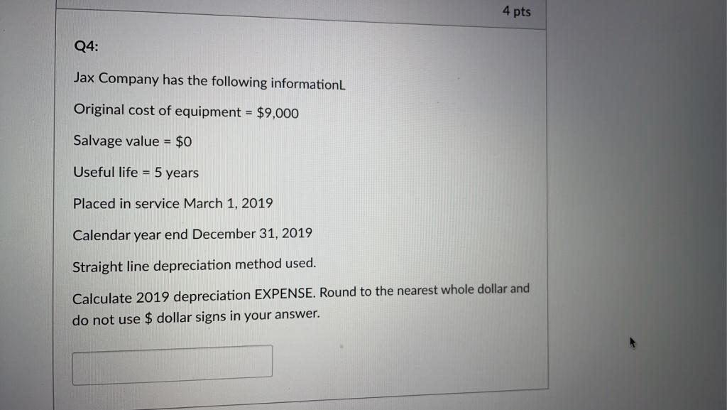 Solved Jax Company has the following informationL Original | Chegg.com