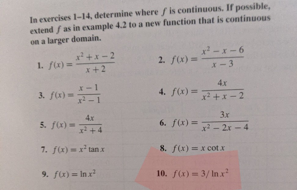 Solved In exercises 1-14, determine where / is continuous. | Chegg.com