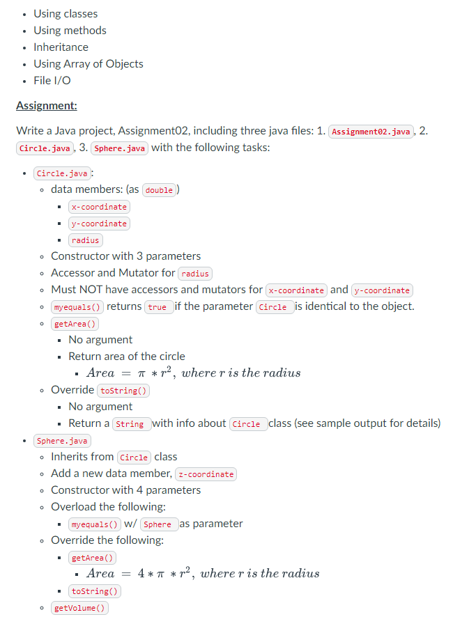 Solved - Using methods - Inheritance - Using Array of | Chegg.com