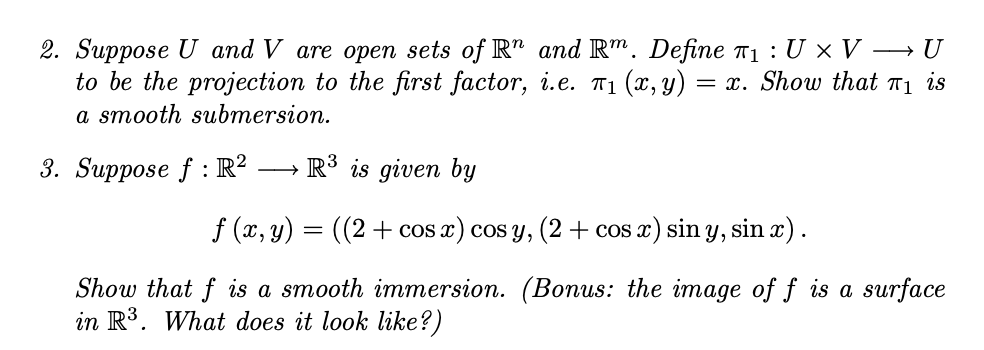 Solved Exercise 4 Suppose M and N are two smooth manifolds | Chegg.com