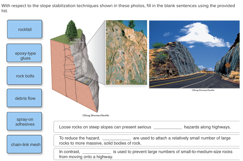 Solved With respect to the slope stabilization techniques | Chegg.com