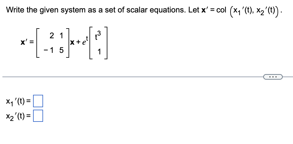 Solved Write the given system as a set of scalar equations. | Chegg.com
