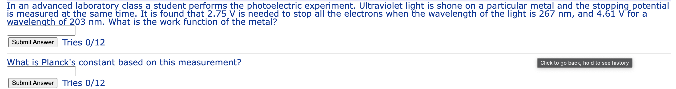 Solved In an advanced laboratory class a student performs | Chegg.com