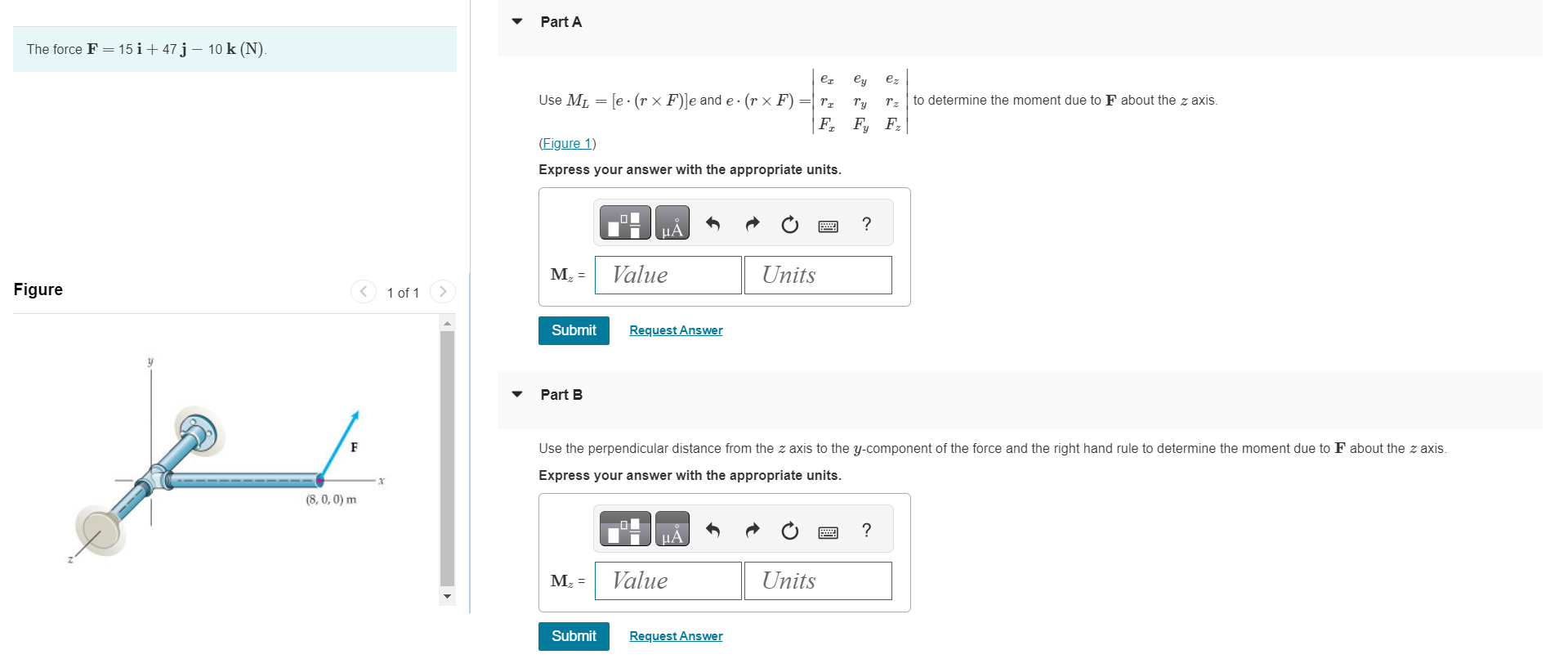 Solved Three forces A=6kN,B=4kN,C=12kN act on the plate. Use | Chegg.com