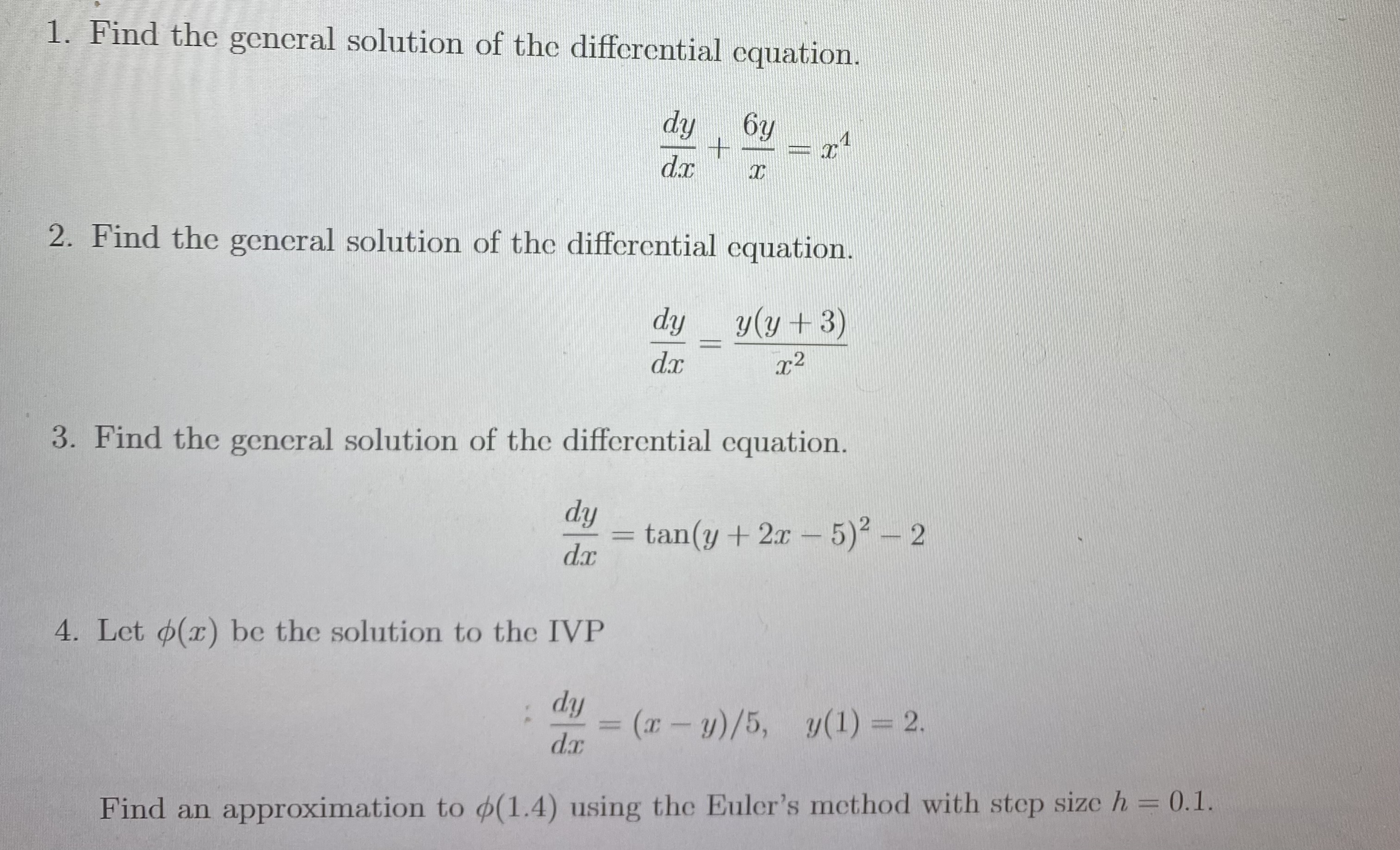 Solved Find the general solution of the differential | Chegg.com