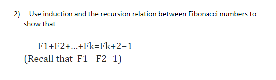 Solved 2) Use induction and the recursion relation between | Chegg.com