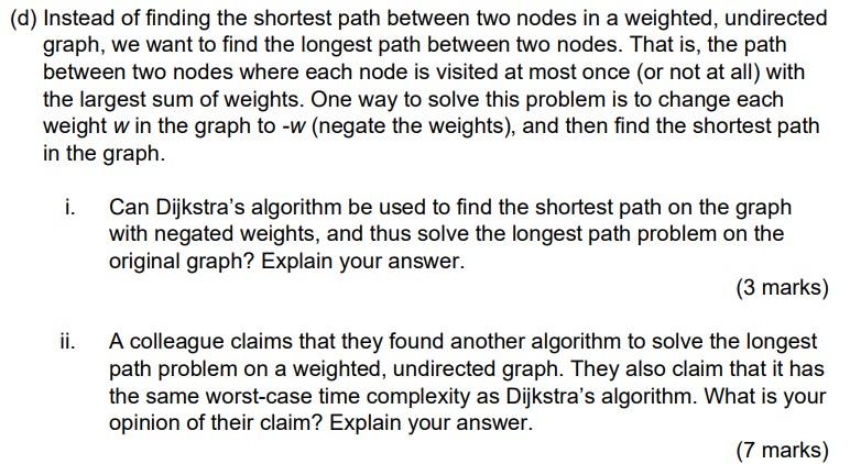 Solved Consider the following weighted, undirected graph: 1 | Chegg.com