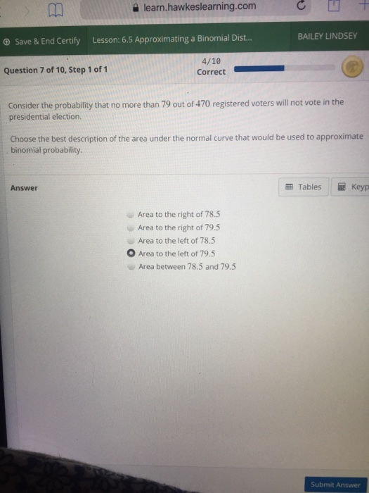 Solved a learn.hawkeslearning.com BAILEY LINDSEY O Save & | Chegg.com