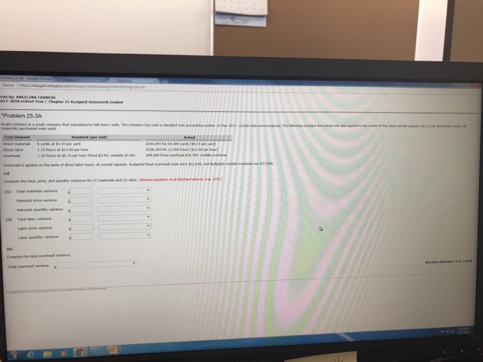 Solved Problem 25-3A (1) Total materials warenc | Chegg.com