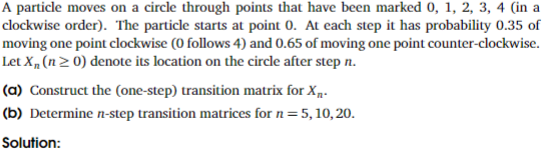 Solved A particle moves on a circle through points that have | Chegg.com