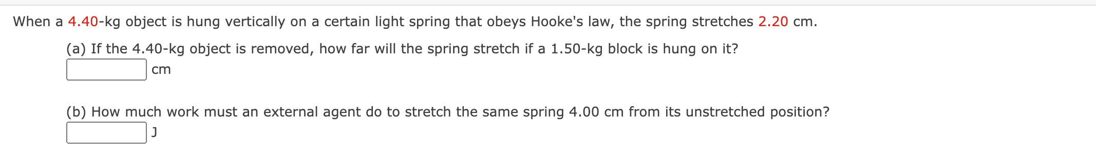 Solved When a 4.40−kg object is hung vertically on a certain | Chegg.com