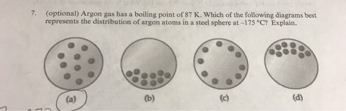 Solved 7. (optional) Argon gas has a boiling point of 87 K. | Chegg.com
