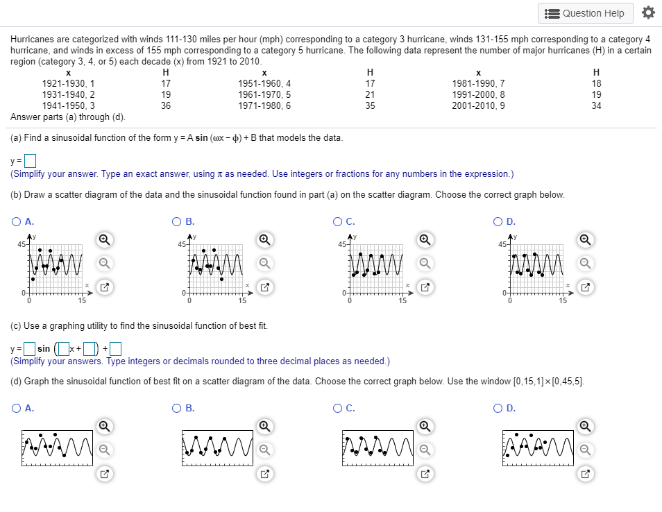 Solved Question Help O Hurricanes are categorized with winds | Chegg.com