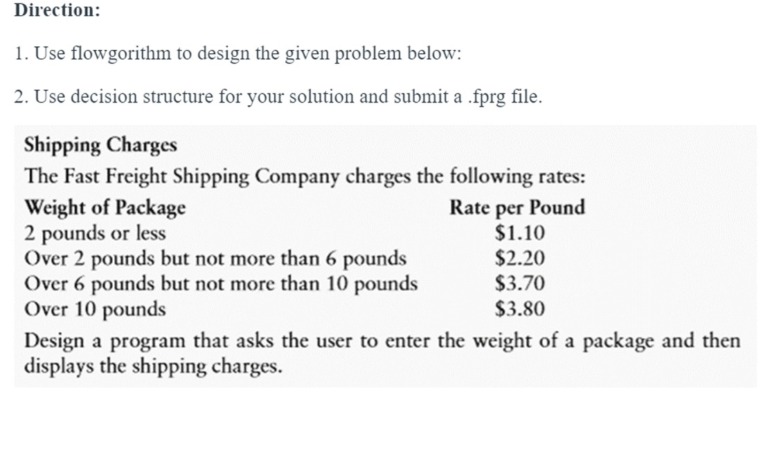 Shipping ChargesThe Fast Freight Shipping Company | Chegg.com