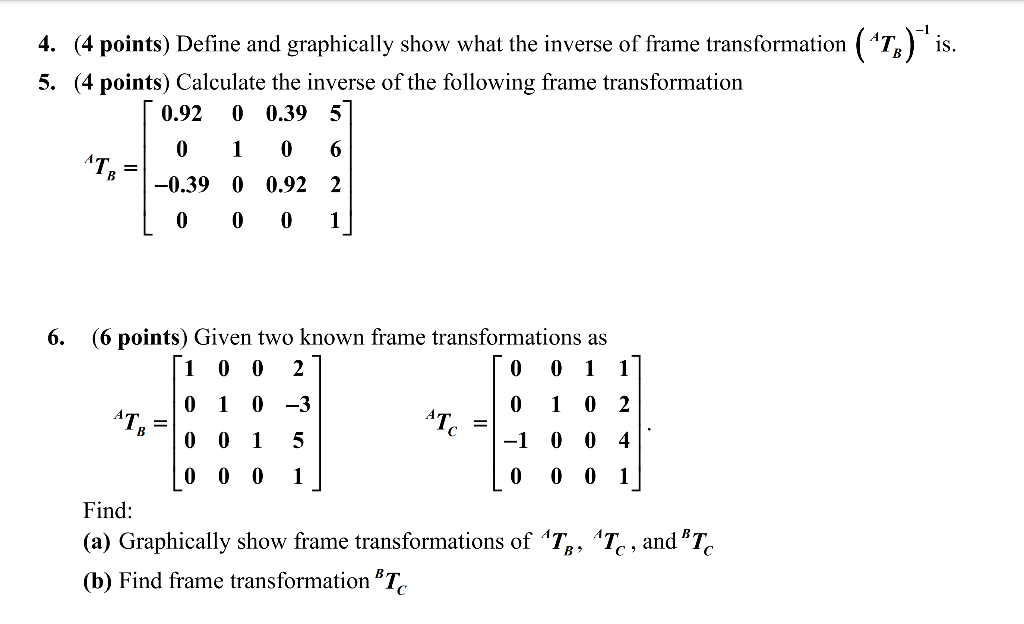 Solved 4. (4 points) Define and graphically show what the | Chegg.com