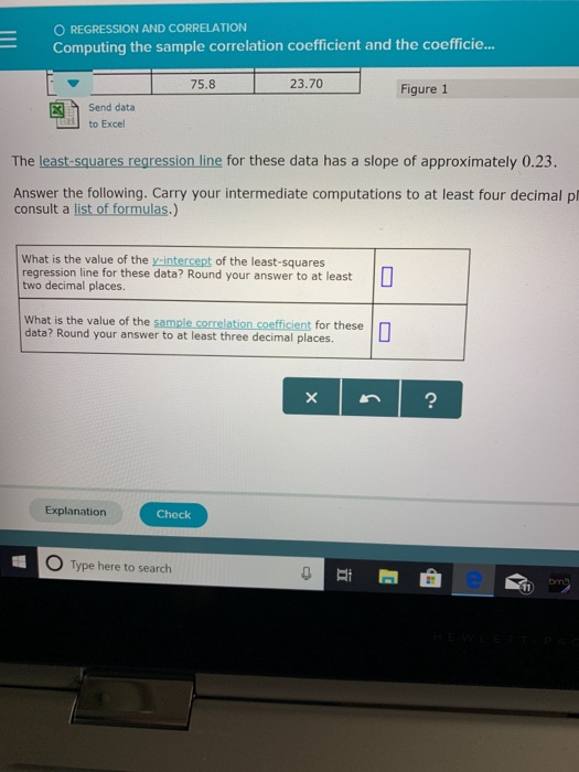 Solved OREGRESSION AND CORRELATION Computing the sample | Chegg.com