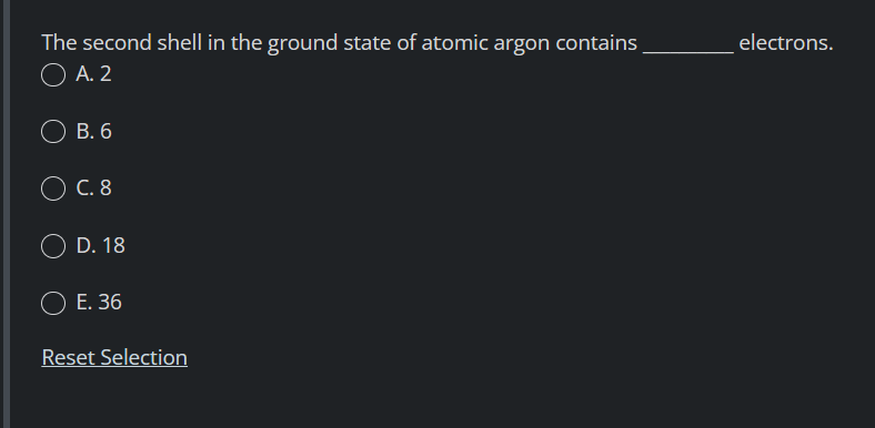 Solved The second shell in the ground state of atomic argon | Chegg.com