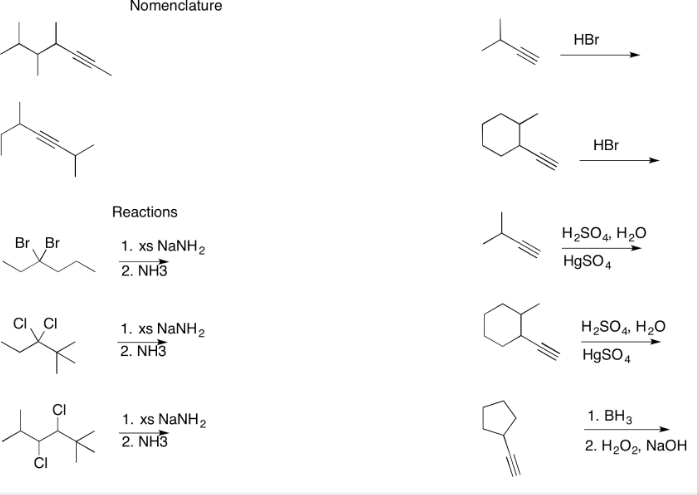Solved Nomenclature HBr HBr Reactions H2SO4, H20 HgSO4 Br Br | Chegg.com